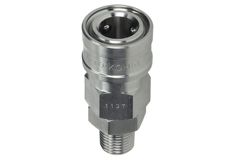Quick Coupling Socket with BSPT Male Valve, NITTO KOHKI HI CUPLA ...