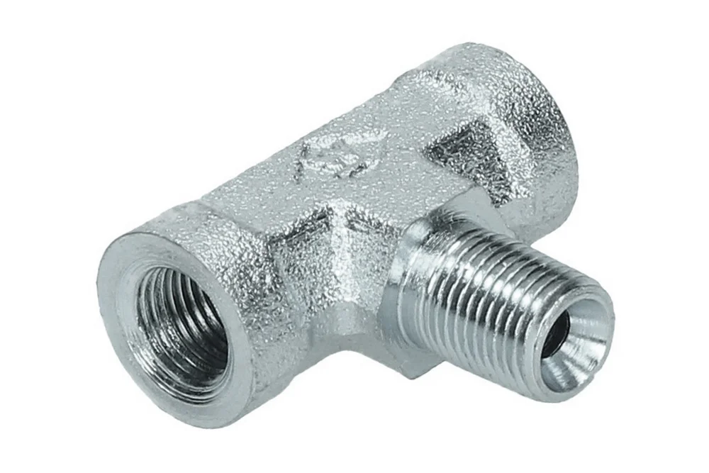 Adaptor Tee "T" GZ / 2x GW NPT, Carbon Steel A310 - Hose Solutions